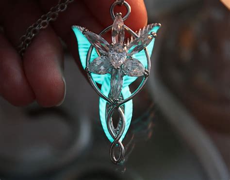 Arwen Evenstar Necklace Glow In The Dark By Papillon On Etsy