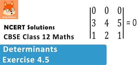 ncert solutions for chapter 4 determinants class 12 maths exercise 4 5