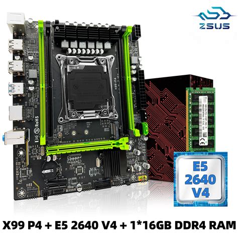 ZSUS X99 P4 Motherboard Set Kit With Intel LGA2011 3 Xeon E5 2640 V4