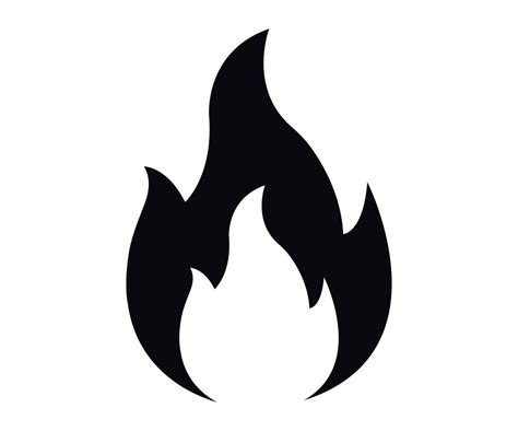 Icono De La Llama De Fuego Silueta De Fuego Vectorial Aislada En My