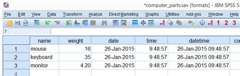 Spss Variable Types And Formats