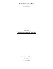 Tarea Conceptos Fundamentales De La Etica Docx National