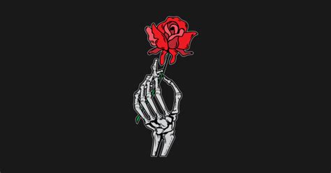 Skeleton Hand Holding A Red Rose Halloween Skeleton Hand Holding A