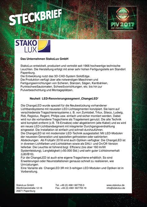 Das Unternehmen StakoLux GmbH Ppt Herunterladen