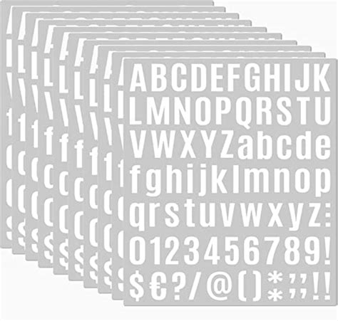 Lot De 10 Feuilles D Autocollants En Vinyle Avec Lettres De L Alphabet