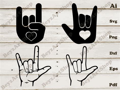 ASL I Love You Heart I Love You Hand Sign Svg ASL Sign Etsy
