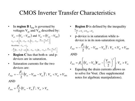 PPT DC Characteristics Of A CMOS Inverter PowerPoint Presentation