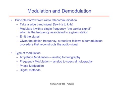 Modulation And Demodulation