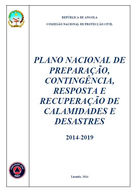 PLANO NACIONAL DE PREPARAÇÃO CONTINGÊNCIA RESPOSTA E RECUPERAÇÃO DE