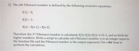 solved 3 the nth fibonacci number is defined by the