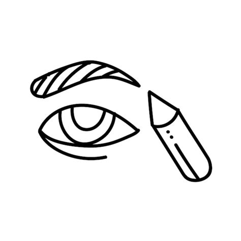 Premium Vector Eyebrow Pencil Icon Hand Drawn Vector Illustration