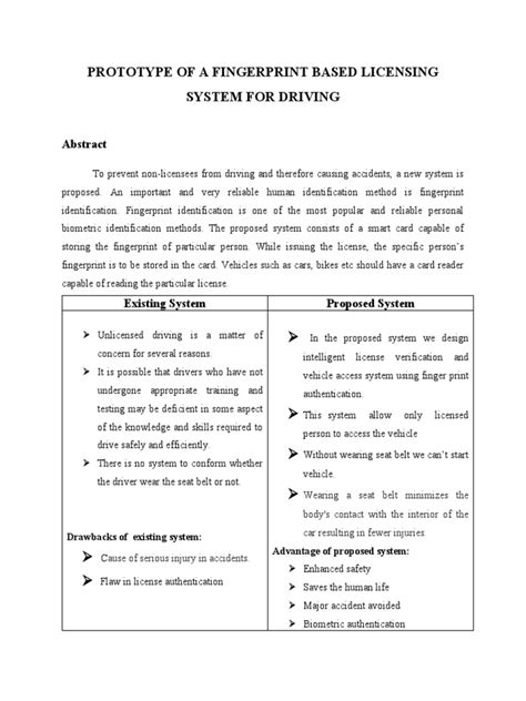 prototype of a fingerprint based licensing system for driving pdf fingerprint authentication