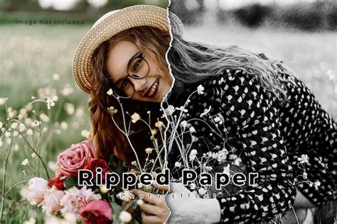 Plantilla De Efecto De Foto Recortada De Papel Rasgado Archivo PSD