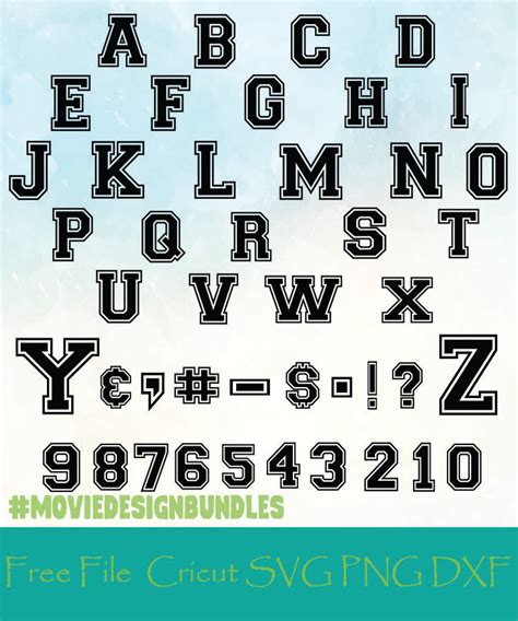 COLLEGE VARSITY ALPHABET FREE DESIGNS SVG PNG DXF FOR CRICUT Movie
