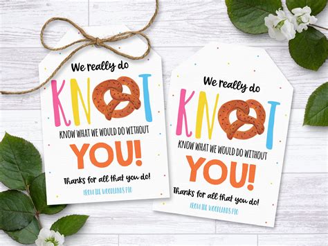 Pretzel Knot Gift Tag Purchase Edit And Print Within Minutes No