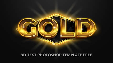 Gold D Text Editable Photoshop Free Psd Style Youtube