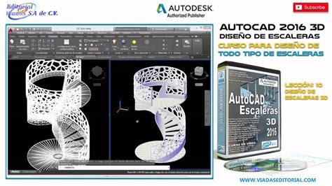 AutoCAD 2016 3D Curso Avanzado Tutorial Español Diseño de Escaleras