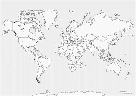 Carte Du Monde Vierge Voyage Carte Plan