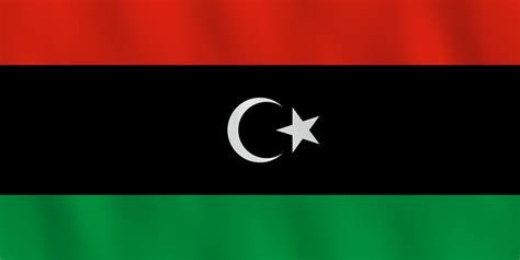 Libya Flag With Waving Effect Official Proportion Vector Art