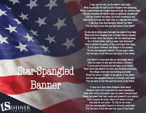 Star Spangled Banner Lyrics Printable Pdf