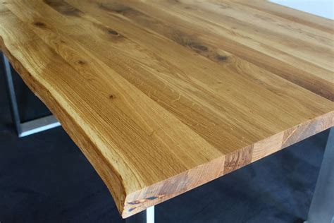 Tischplatte Massivholz Wildeiche Baumkante DL 40 x diverse Längen x 1200 mm