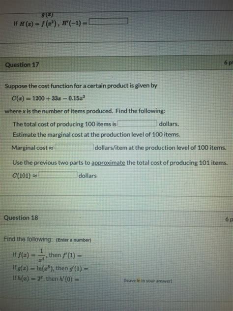 solved question 16 consider functions fand g defined by the