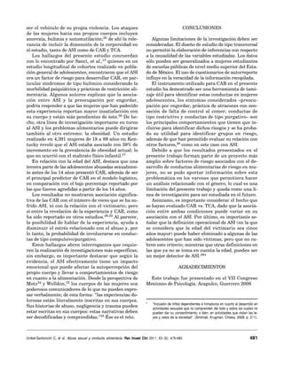 Asociación entre abuso sexual infantil y conducta alimentaria de riesgo