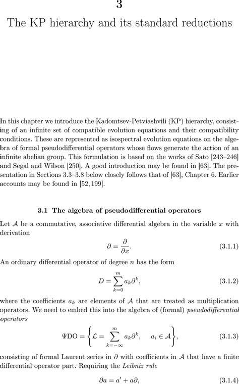 the kp hierarchy and its standard reductions chapter 3 tau functions and their applications