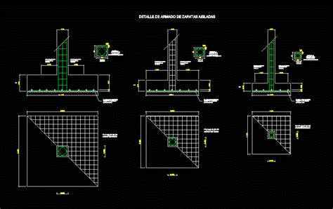 Zapata Aislada De Concreto Armado En Autocad Cad Kb Bibliocad The