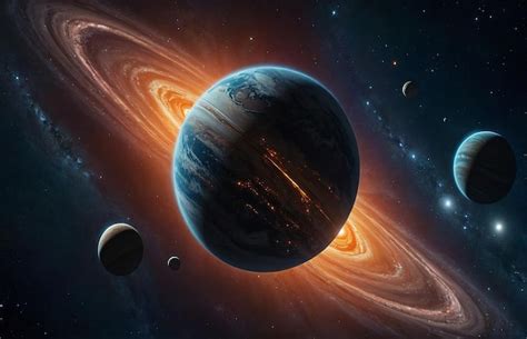 Premium Photo Luminous Spacecraft Orbits Celestial Body Within The