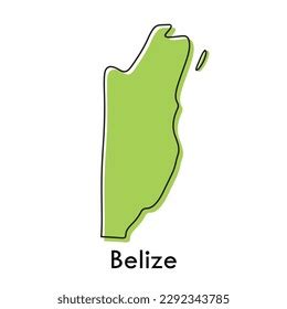 Belize Map Simple Hand Drawn Stylized Stock Vector Royalty Free