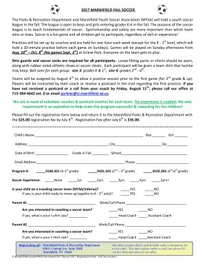 Fillable Online Ci Marshfield Wi The Parks Recreation Department And