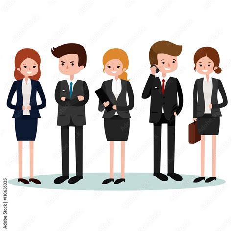Business People Group Of Office Workers Business Cartoon Characters