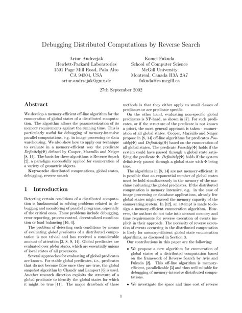 pdf debugging of distributed computations via