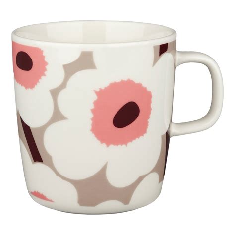 Marimekko Oiva Unikko Muki 4 Dl Valkoinen Savi Puuteri