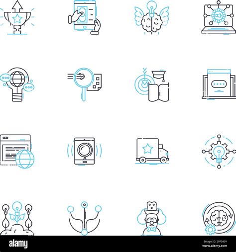 Neural Shots Linear Icons Set Brain Neurons Nerve Cognition