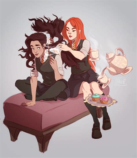 Hermione And Ginny By Djune On Deviantart Harry Potter Artwork Harry Potter