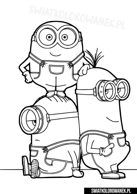 Kolorowanki Minionki Pobierz za darmo ŚwiatKolorowanek pl
