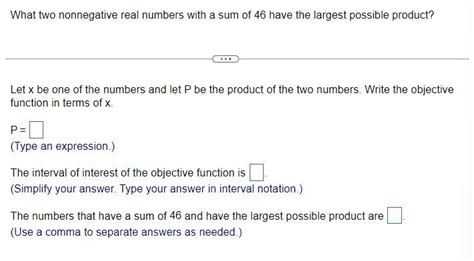 [solved] what two nonnegative real numbers with a sum of