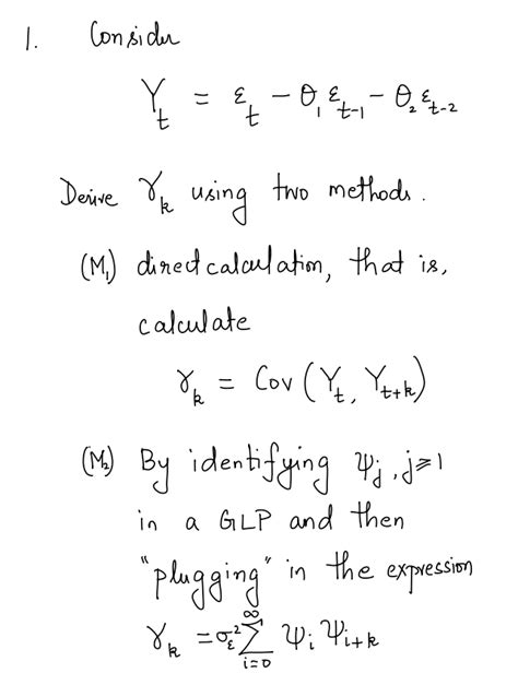 solved considur yt εt−θ1εt−1−θ2εt−2 deive γk using two