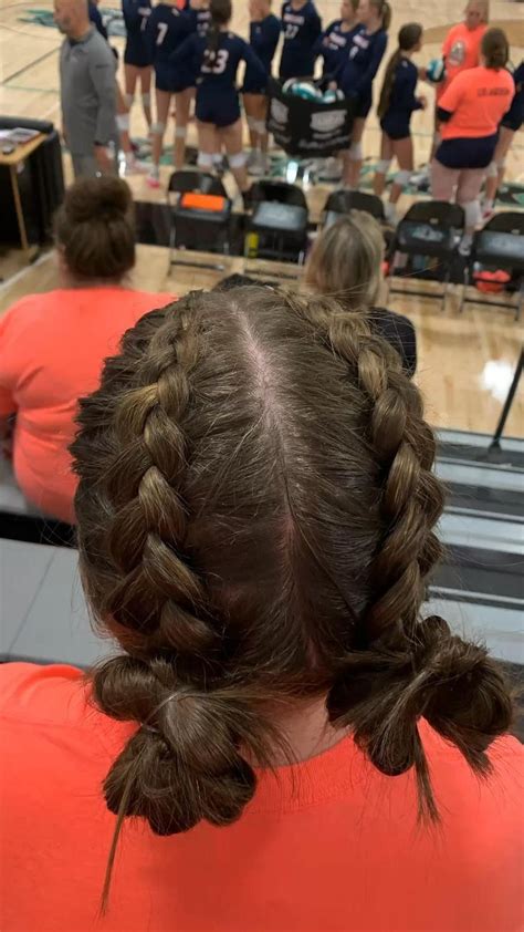 Volleyball Hairstyle Space Buns Double Dutch Braids Athletic
