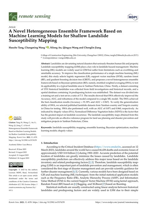 pdf a novel heterogeneous ensemble framework based on machine learning models for shallow
