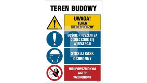 ZNAK OI011 Teren budowy Uwaga teren niebezpieczny Goście proszeni