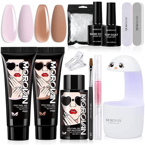 Amazon Morovan Poly Gel Nail Kit 2 Colors Poly Gel Nail Kit With