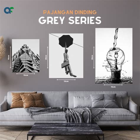 Jual Pajangan Dinding Grey Series MDF Hiasan Dinding Dekorasi Kamar