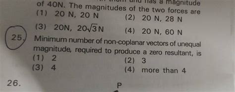 minimum number of non coplanar vectors of unequal magnitude required to