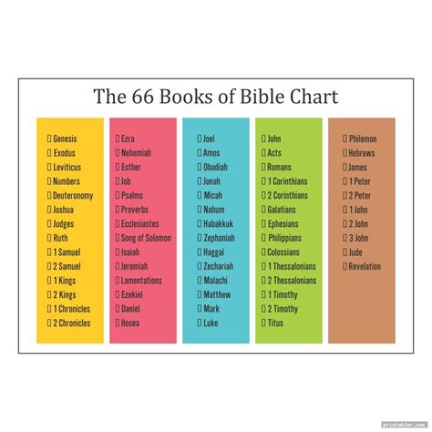 Books Of The Bible Memorization Chart
