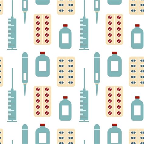 Premium Vector Seamless Pattern With Medical Tools And Pills