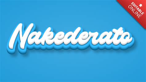 Nakederato 3D Azul Generador De Efectos De Texto
