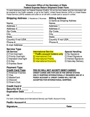 Fillable Online Sos State Wi FedEx Form 2013 Sos State Wi Fax Email